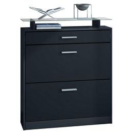 Vladon SCHUHSCHRANK Loret Front in Schwarz matt