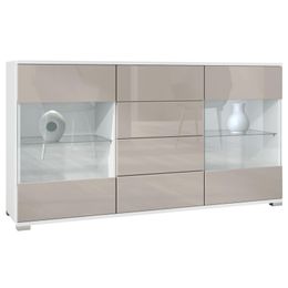 Vladon SIDEBOARD Bari Sandgrau Hochglanz