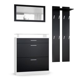 Vladon GARDEROBE Loret Front in Schwarz matt