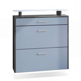 Vladon SCHUHSCHRANK Malea Fronten in Denim matt