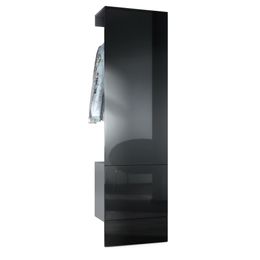 Vladon GARDEROBE Carlton Paneel in Schwarz Hochglanz