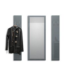 Vladon GARDEROBE Spot Grau Hochglanz