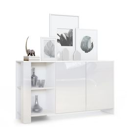 Vladon SIDEBOARD Canto Wei&szlig; Hochglanz