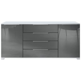 Vladon SIDEBOARD Linio Grau Hochglanz