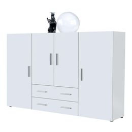 Vladon HIGHBOARD Nora Front in Wei&szlig; matt