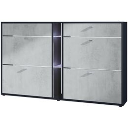 Vladon SCHUHSCHRANK Today Fronten in Beton Oxid Optik
