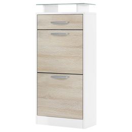 Vladon SCHUHSCHRANK Loret Front in Eiche s&auml;gerau