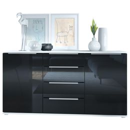 Vladon SIDEBOARD Porto Schwarz Hochglanz