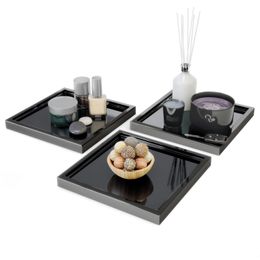 Vladon DEKOSCHALE Maya Schwarz Hochglanz 3er Set