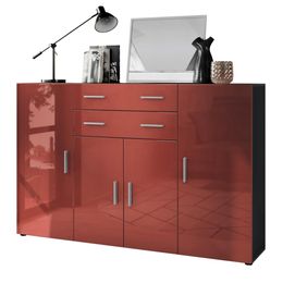 Vladon HIGHBOARD Aron Fronten in Bordeaux Hochglanz