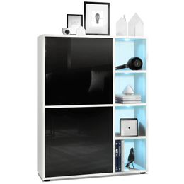Vladon HIGHBOARD Cuba T&uuml;ren in Schwarz Hochglanz