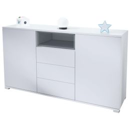 Vladon SIDEBOARD Skadu Grau Hochglanz