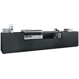 Vladon LOWBOARD Mogan Fronten in Schwarz matt