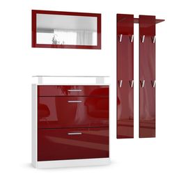 Vladon GARDEROBE Loret Front in Bordeaux Hochglanz