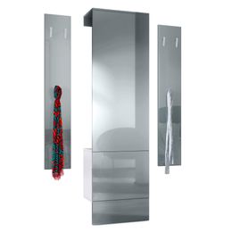 Vladon GARDEROBE Hollywood Grau Hochglanz