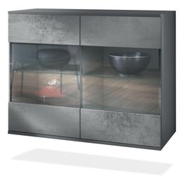 Vladon KOMMODE Bari Beton Dunkel Optik