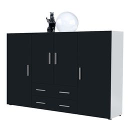Vladon HIGHBOARD Nora Front in Schwarz matt