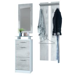 Vladon GARDEROBE Loret Front in Beton Oxid Optik