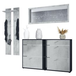 Vladon GARDEROBE Orlando Beton Oxid Optik