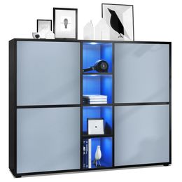 Vladon HIGHBOARD Cuba T&uuml;ren in Denim matt