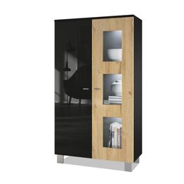 Vladon VITRINE Denjo T&uuml;r in Eiche Natur