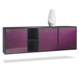 Vladon SIDEBOARD Cuba T&uuml;ren in Brombeer Hochglanz