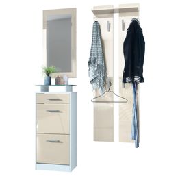 Vladon GARDEROBE Loret Front in Creme Hochglanz