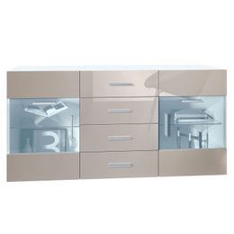 Vladon SIDEBOARD Carlos Sandgrau Hochglanz