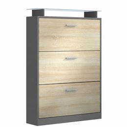 Vladon SCHUHSCHRANK Lavia Front in Eiche s&auml;gerau