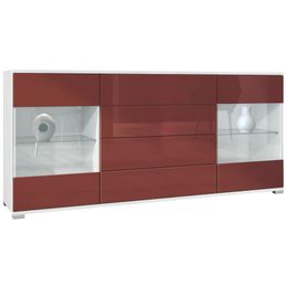 Vladon SIDEBOARD Bari Bordeaux Hochglanz