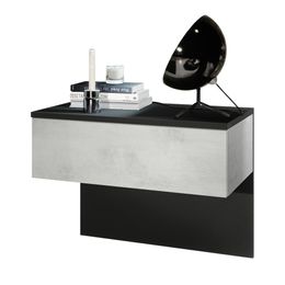 Vladon NACHTTISCH Sleep Fronten in Beton Oxid Optik