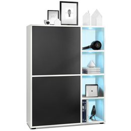 Vladon HIGHBOARD Cuba T&uuml;ren in Schwarz matt
