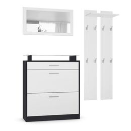 Vladon GARDEROBE Loret Front in Wei&szlig; matt