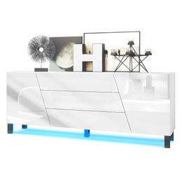 Vladon SIDEBOARD Houston Wei&szlig; Hochglanz