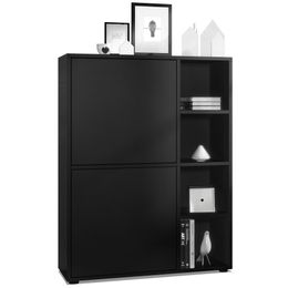 Vladon HIGHBOARD Cuba T&uuml;ren in Schwarz matt