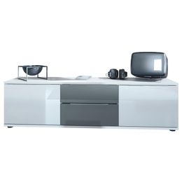 Vladon LOWBOARD Linio Grau Hochglanz