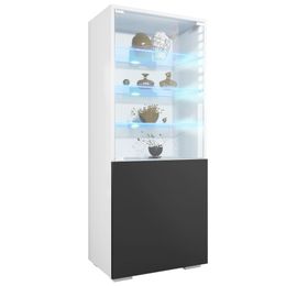Vladon VITRINE Granada Schwarz matt