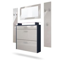 Vladon GARDEROBE Malea Fronten in Sandgrau Hochglanz