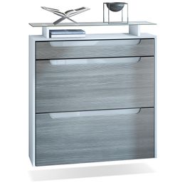Vladon SCHUHSCHRANK Annie Avola-Anthrazit / Wei&szlig; Hochglanz