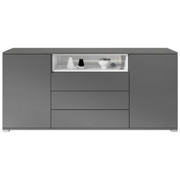Vladon SIDEBOARD Skadu Wei&szlig; Hochglanz