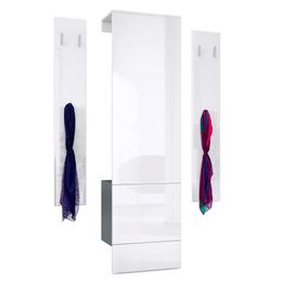 Vladon GARDEROBE Hollywood Wei&szlig; Hochglanz