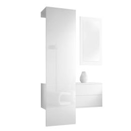Vladon GARDEROBE Carlton Paneel in Wei&szlig; Hochglanz