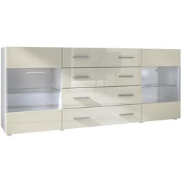 Vladon SIDEBOARD Carlos Creme Hochglanz