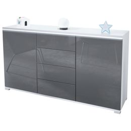 Vladon SIDEBOARD Faro Grau Hochglanz