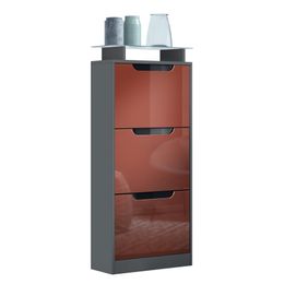 Vladon SCHUHSCHRANK Space Bordeaux Hochglanz