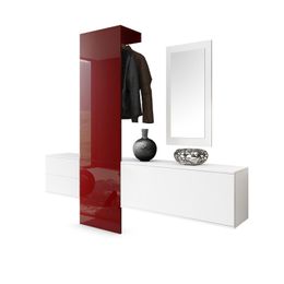 Vladon GARDEROBE Carlton Paneel in Bordeaux Hochglanz