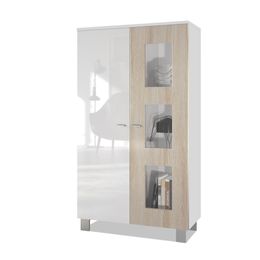 Vladon VITRINE Denjo T&uuml;r in Eiche s&auml;gerau