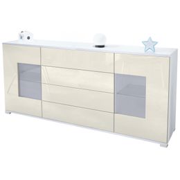 Vladon SIDEBOARD Gr&ouml;mitz Creme Hochglanz