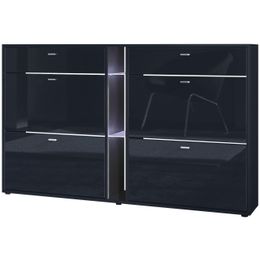 Vladon SCHUHSCHRANK Today Fronten in Schwarz Hochglanz