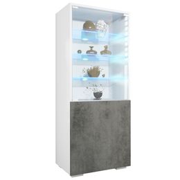 Vladon VITRINE Granada Beton Dunkel Optik